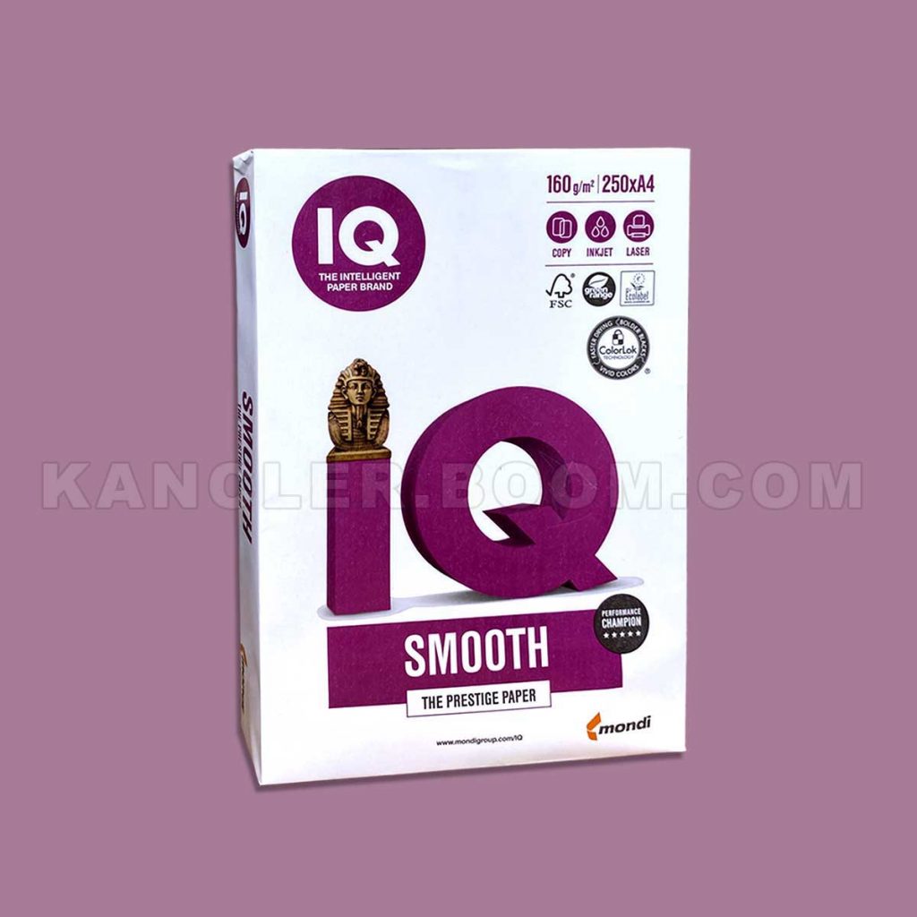 Папір офісний IQ Smooth, A4, 160г/м2, 250арк. | КАНЦЛЕРБУМ